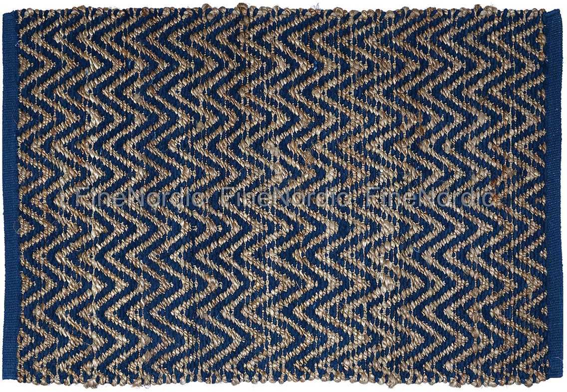 GreenGate Matta - Rug Nora Blue with Jute 60 x 90 cm