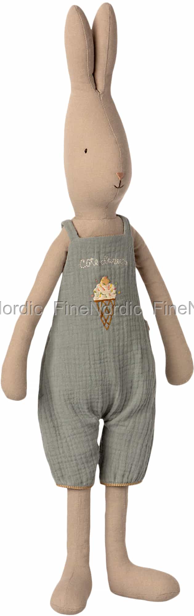 Maileg Hare Storlek 4 med Overalls - Dusty Blue