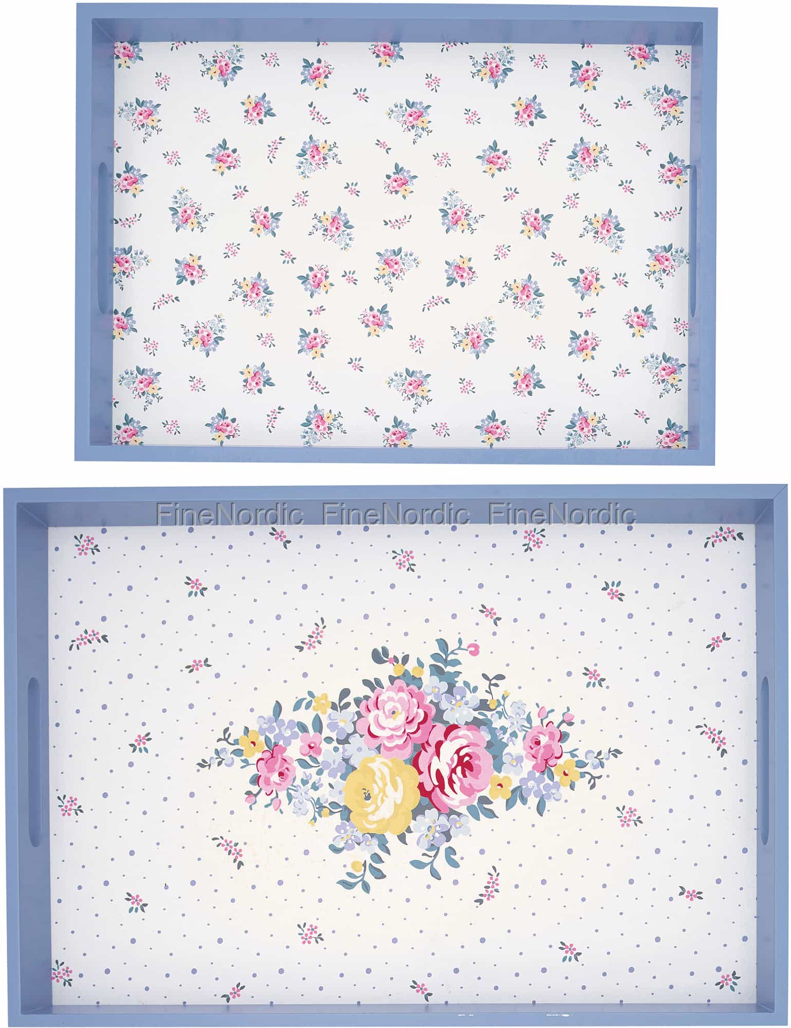 GreenGate Träbricka Laura White Set med 2