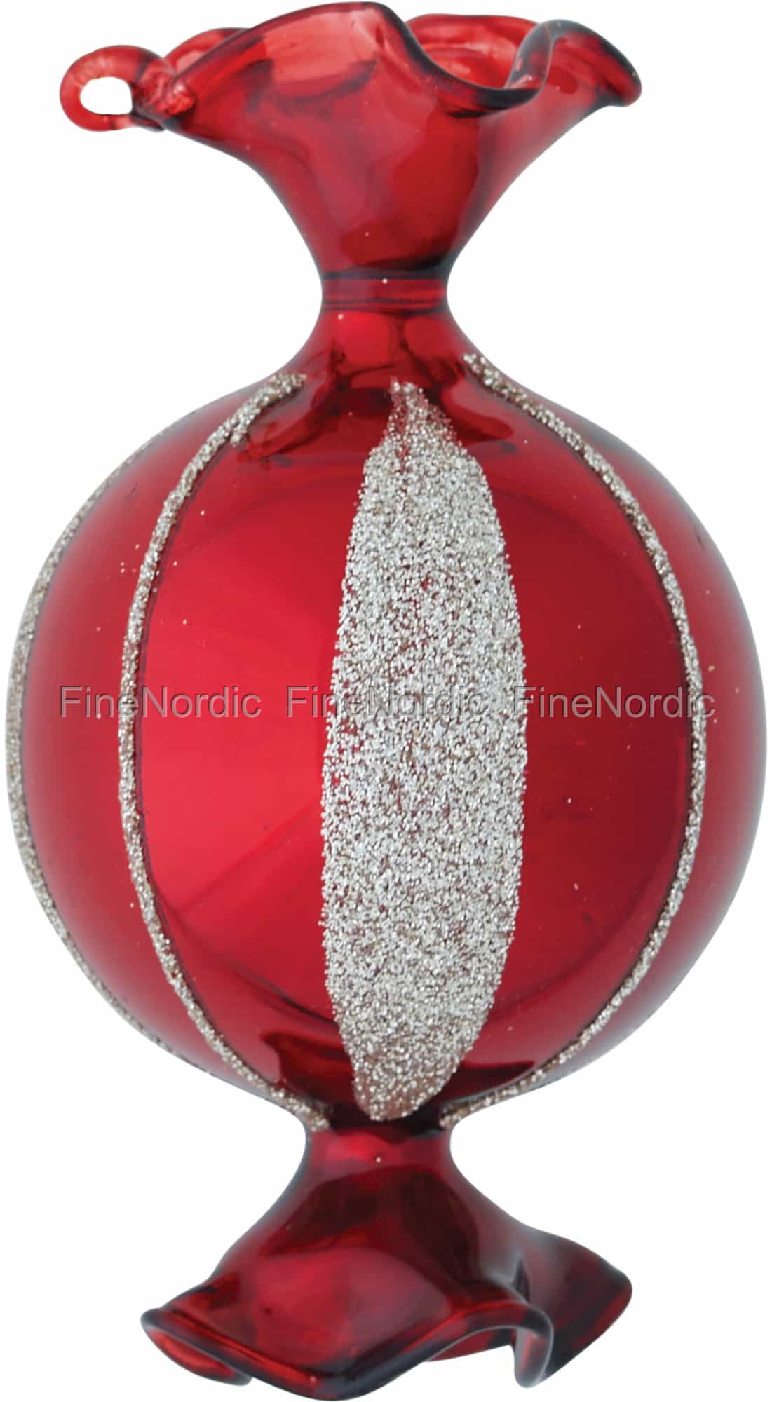 GreenGate Julpynt Godis Bon Bon Red Gold Stripe Large