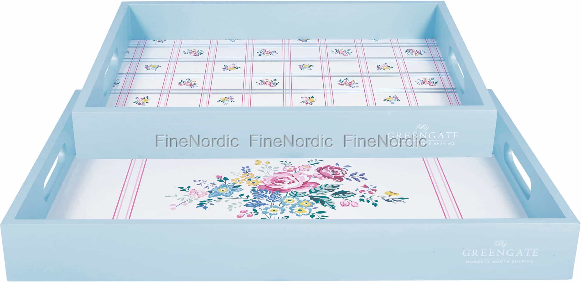 GreenGate Träbricka Elina White Set med 2