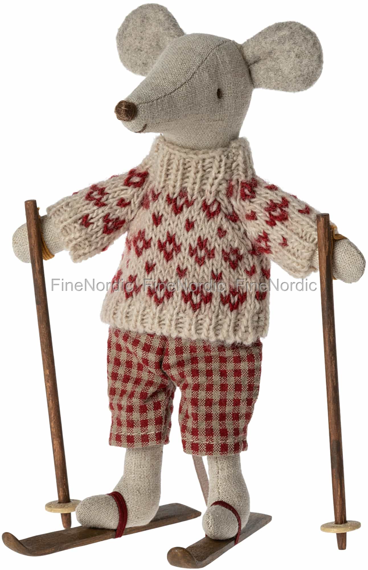 Maileg Vinter Mus med Skidset Mamma