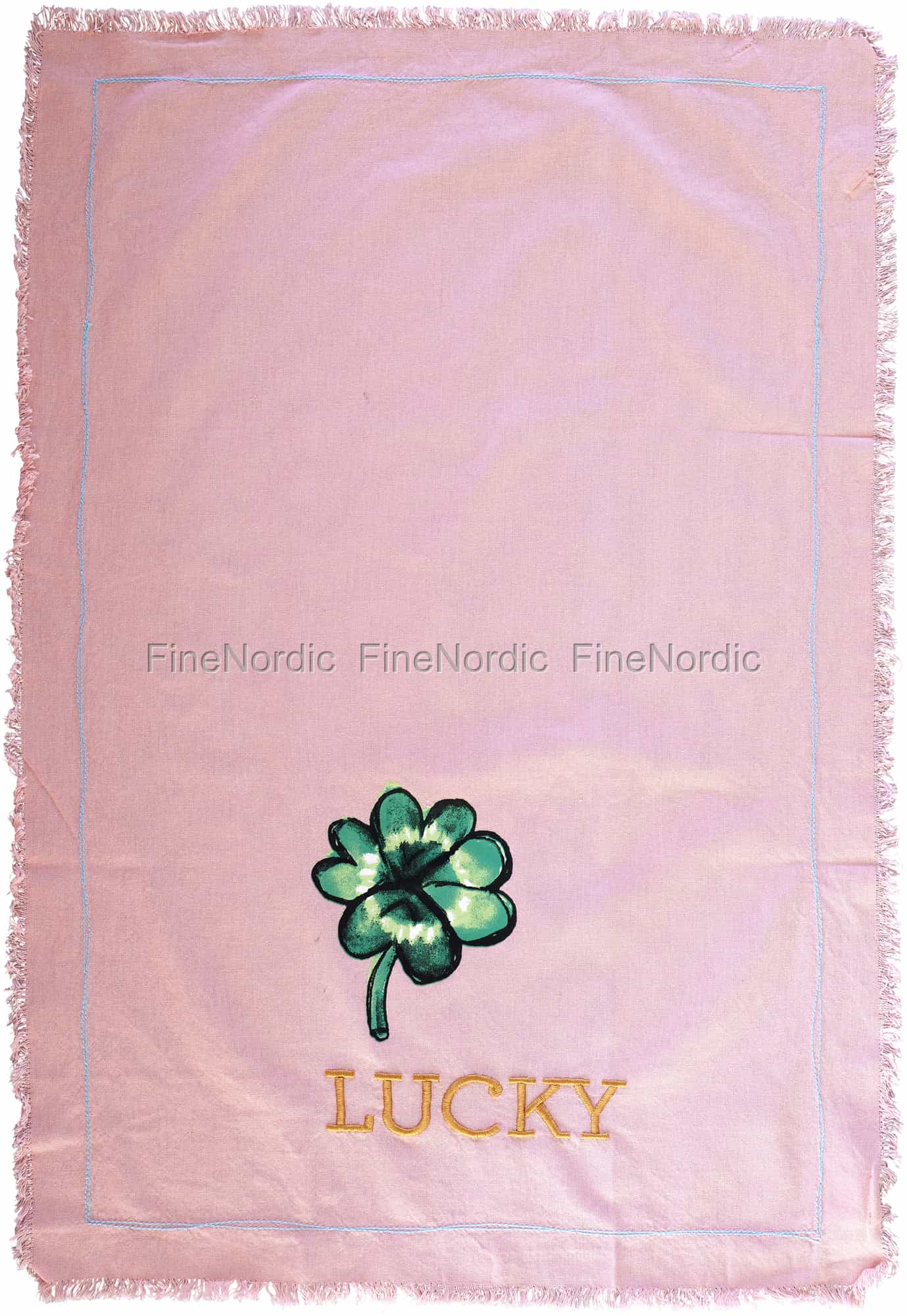 Rice Kökshandduk - Good Luck Print och Broderi - Rosa