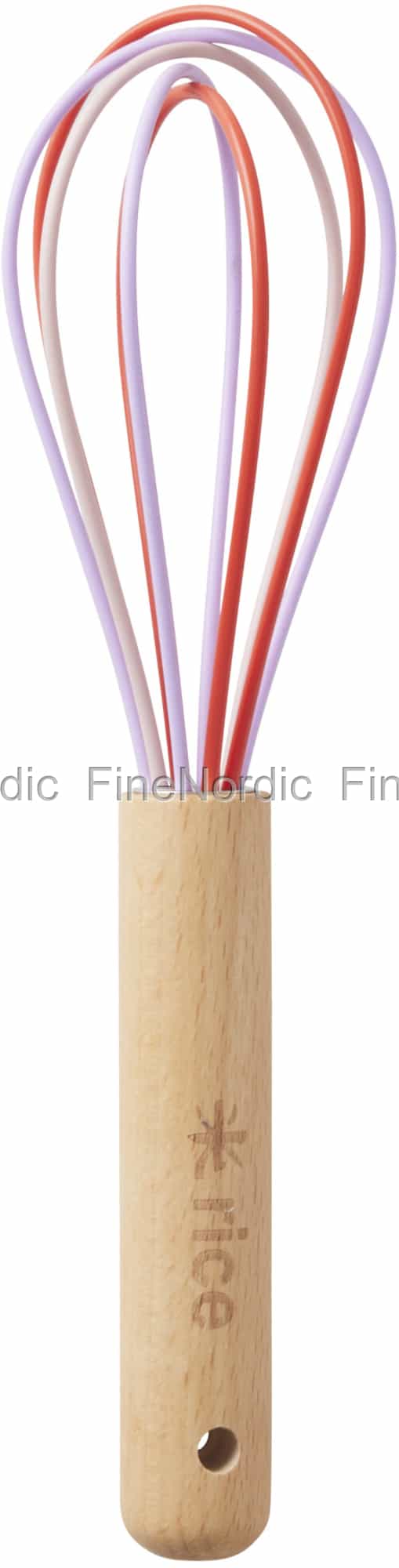 Rice Silikon Visp - Trähandtag - Pinkish - Liten