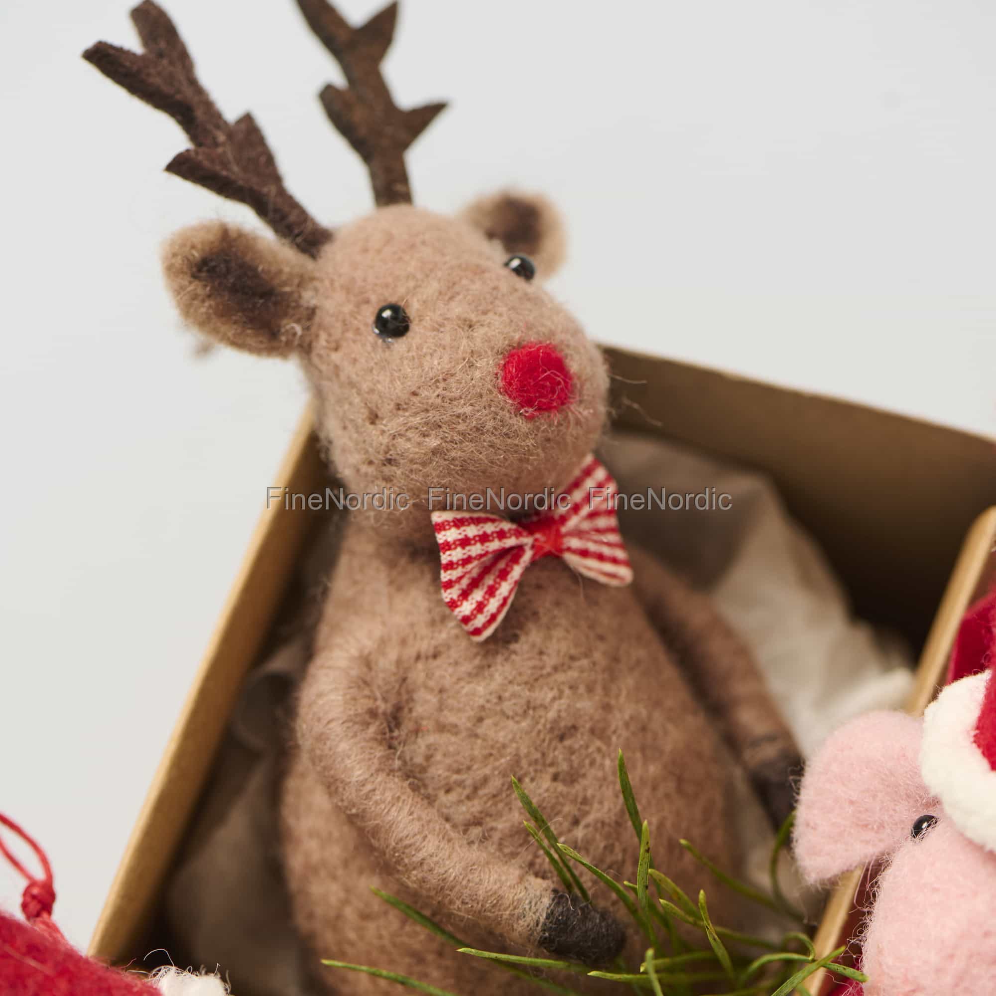 Ib Laursen Ren Rudolf för att hänga Stillenat Filt