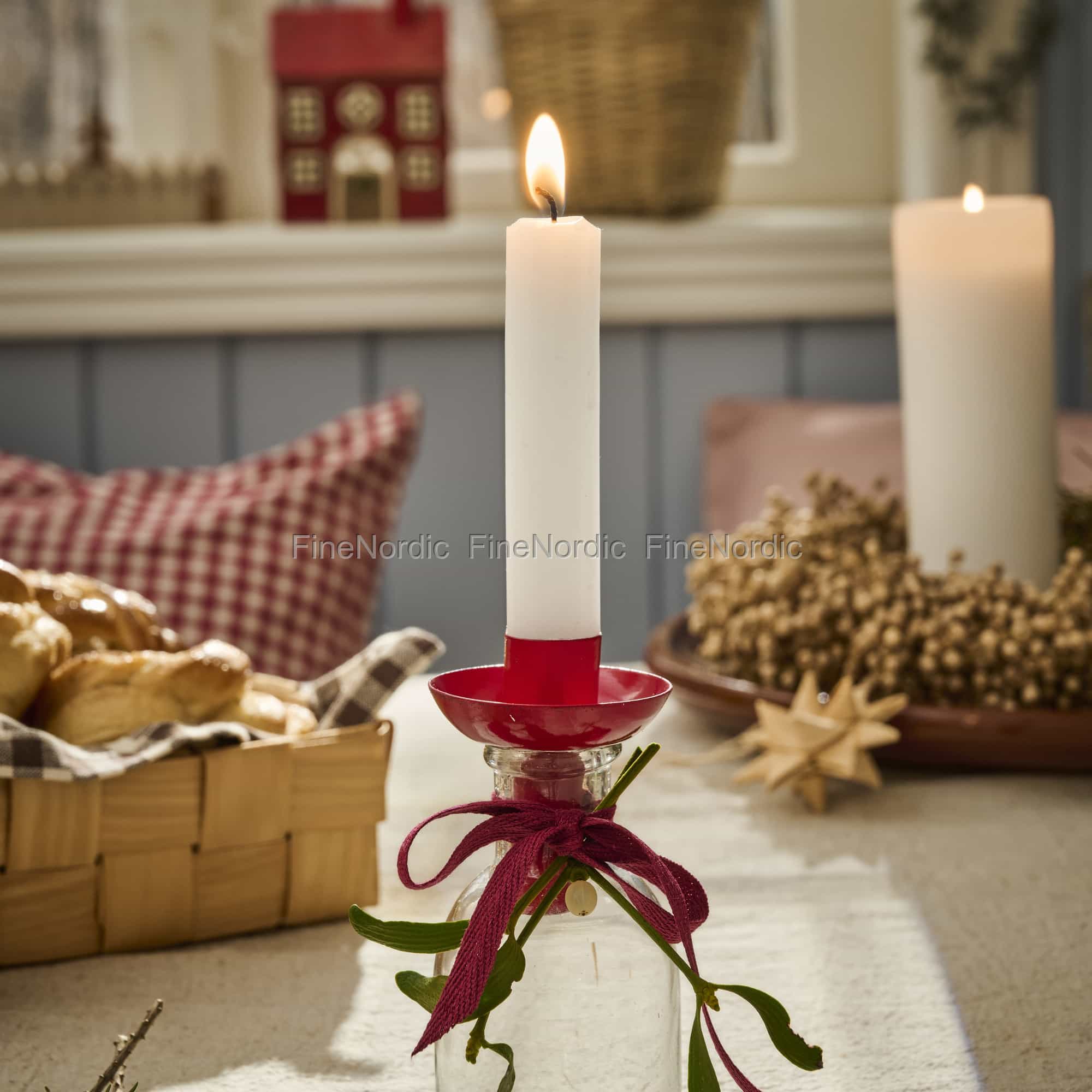 Ib Laursen Ljusstake for 2,2 cm Stearinljus att lägga i en flaska Röd